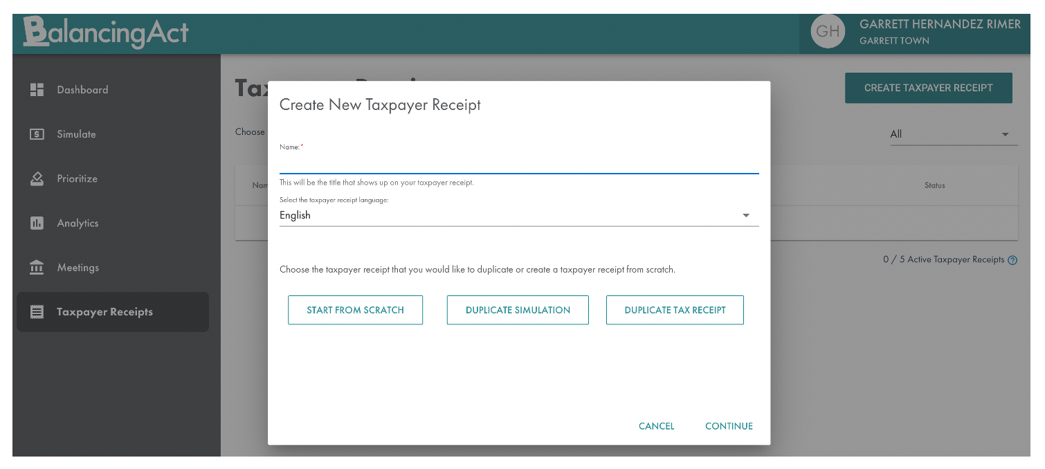 Taxpayer Receipts User Guide