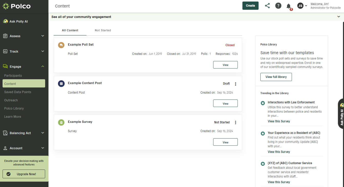 How to access an existing survey/poll